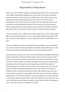 Boganmældelse: Hungerbarnet - Dansk - Opgaver.com