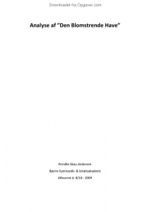 Den blomstrende have - Dansk - Opgaver.com