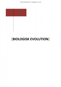 Evolution - Biologi - Opgaver.com