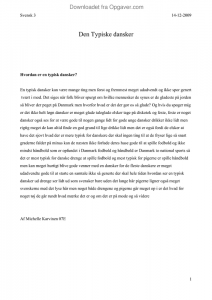 Typisk dansker - Dansk - Opgaver.com