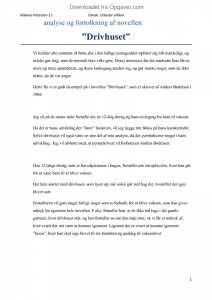 Analyse og fortolkning af drivhuset - Dansk - Opgaver.com