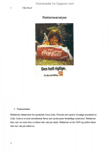 gammel cola reklame analyse - Dansk - Opgaver.com