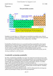 Det periodiske system - Fysik - Opgaver.com
