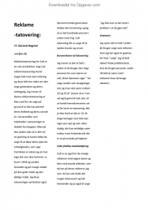 Cult -reklametatovering - Dansk - Opgaver.com