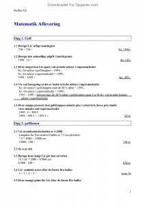 Mat aflevering Golf - Matematik - Opgaver.com