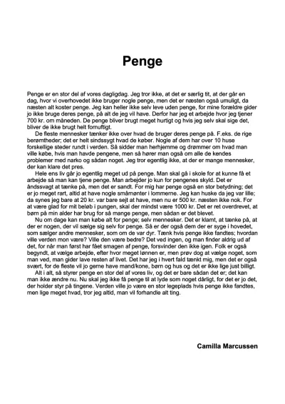 Penge - Dansk - Opgaver.com