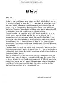 et brev - Dansk - Opgaver.com