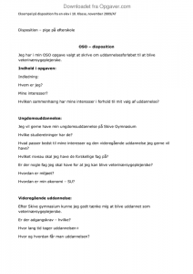 Disposition til oso - Dansk - Opgaver.com