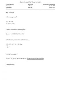 Tid kalender - Matematik - Opgaver.com