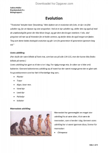 Evolution - Biologi - Opgaver.com