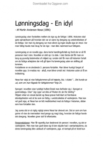 Lønningsdag - En Idyl - Dansk - Opgaver.com