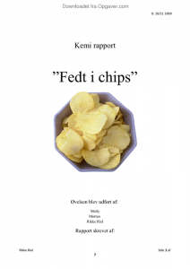 Fedt i chips - Kemi - Opgaver.com