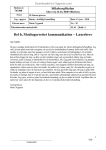 Modtagerrettet kommunikation - Læserbrev - Dansk - Opgaver.com