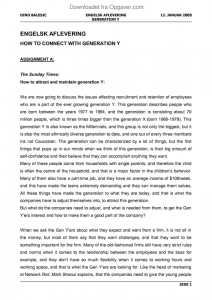 Generation Y - Engelsk - Opgaver.com