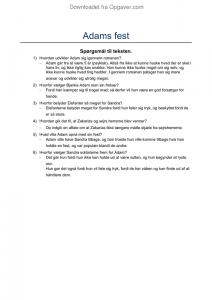 Adams fest - Dansk - Opgaver.com