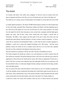 amish essay - Engelsk - Opgaver.com