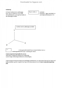 Emneopgave Lineær Programmering - Matematik - Opgaver.com