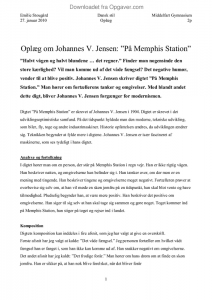 På memphis station af Johannes V. Jensen - Dansk - Opgaver.com