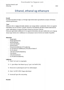 Ethanol, Ethanal og ethansyre - Kemi - Opgaver.com