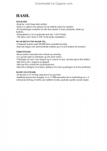 Hash, biologi - Biologi - Opgaver.com