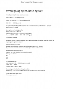 Syreregn - Fysik/Kemi - Opgaver.com