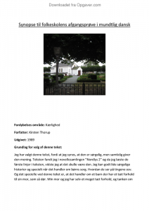 Synopsis - Dansk - Opgaver.com