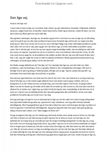 Den lige vej - Dansk - Opgaver.com