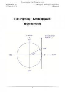 Trigonometri - Matematik - Opgaver.com