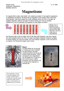 Magnetisme - Fysik/Kemi - Opgaver.com