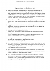 Bograport - En død syg ven - Dansk - Opgaver.com