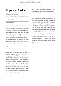 At gøre en forskel - Dansk - Opgaver.com