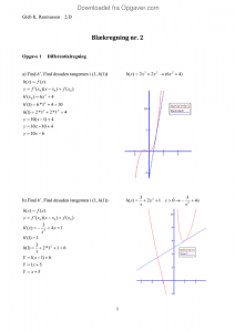 Differentialregning - Matematik - Opgaver.com