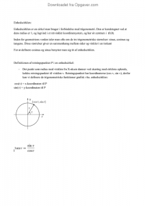 Enhedscirklen - Matematik - Opgaver.com