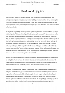 Hvad tror du jeg tror - Dansk - Opgaver.com