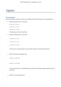 algebra - Matematik - Opgaver.com