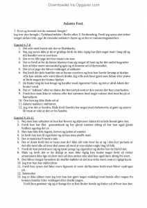 Opgaver til Adams Fest - Dansk - Opgaver.com