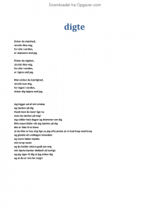 digte - Dansk - Opgaver.com
