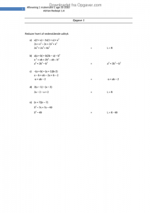 Aflevering 1 matematik C - Matematik - Opgaver.com