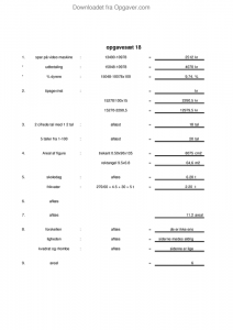 opgave sæt 18 - Matematik - Opgaver.com