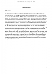 Læserbrev + Chili og smørret - Dansk - Opgaver.com