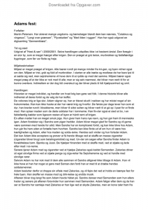 Analyse af Adams Fest - Dansk - Opgaver.com