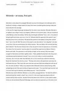 Miranda essay part 1. - Engelsk - Opgaver.com