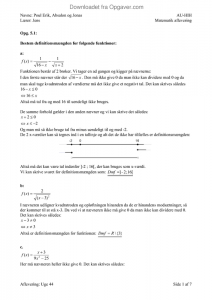 Funktioner - Matematik - Opgaver.com