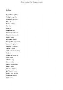 Ordliste - Tysk - Opgaver.com