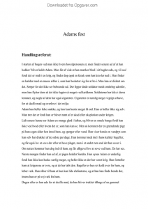 Opgave til bogen Adams fest - Dansk - Opgaver.com