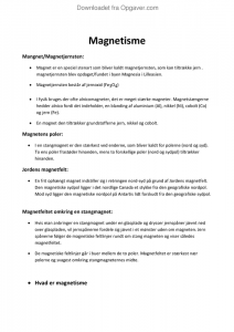 magnetisme - Fysik - Opgaver.com