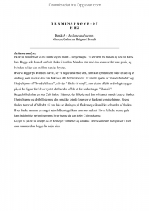 analyse af cult shaker reklame - Dansk - Opgaver.com