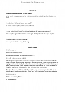 Vampyr fyr anmeldelse - Dansk - Opgaver.com