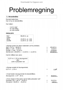 Problemregning - Strandmåtte - Matematik - Opgaver.com