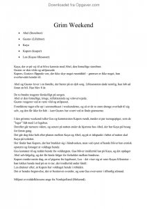 Grim Weekend - Dansk - Opgaver.com